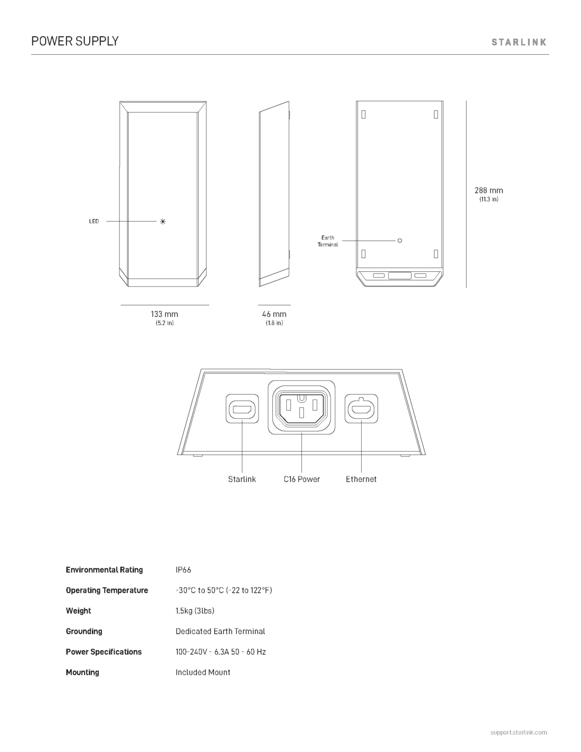 Starlink Router Gen 3 with 110V AC Power Cable - Marine Data Solutions